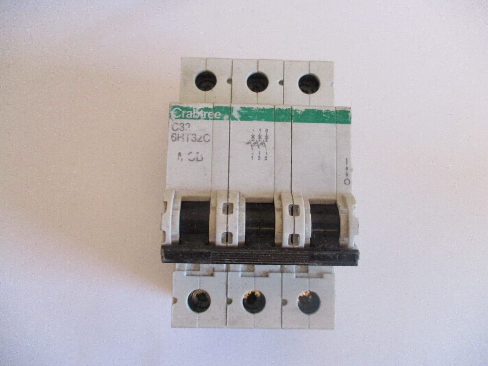 CRABTREE LOADSTAR C25 25 AMP 6KA 6HT25C TRIPLE POLE MCB OLDER MODEL