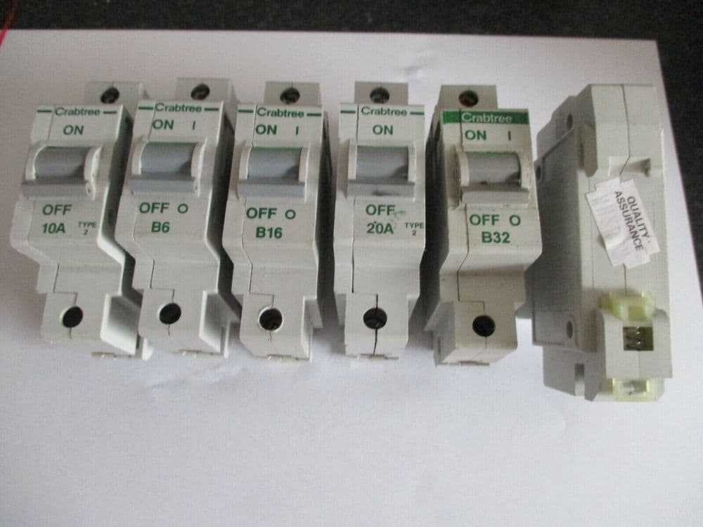 CRABTREE POLESTAR B6 B10 B16 B20 B32 B40 B50 B63 OR TYPE 2 SINGLE POLE MCB S