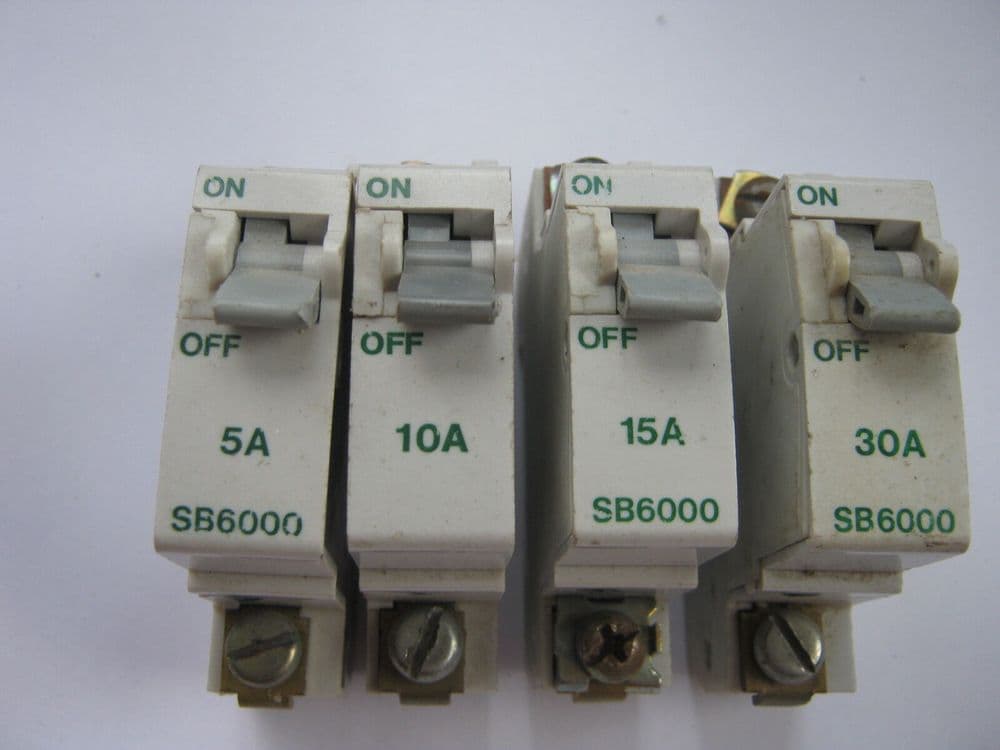 CRABTREE SB6000 5 AMP/ 10 AMP/ 15 AMP/ 30 AMP MCB CIRCUIT BREAKERS
