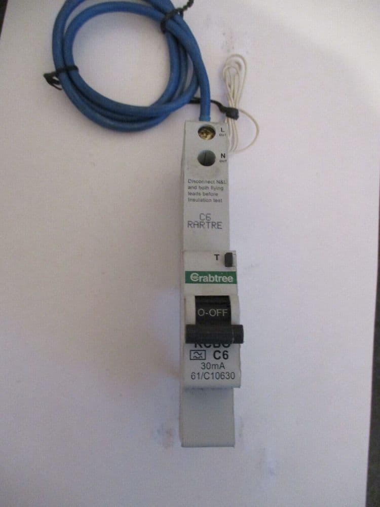 CRABTREE STARBREAKER 61/C10630 C6 6 AMP 30mA 6KA RCBO CIRCUIT BREAKER SERIES 4