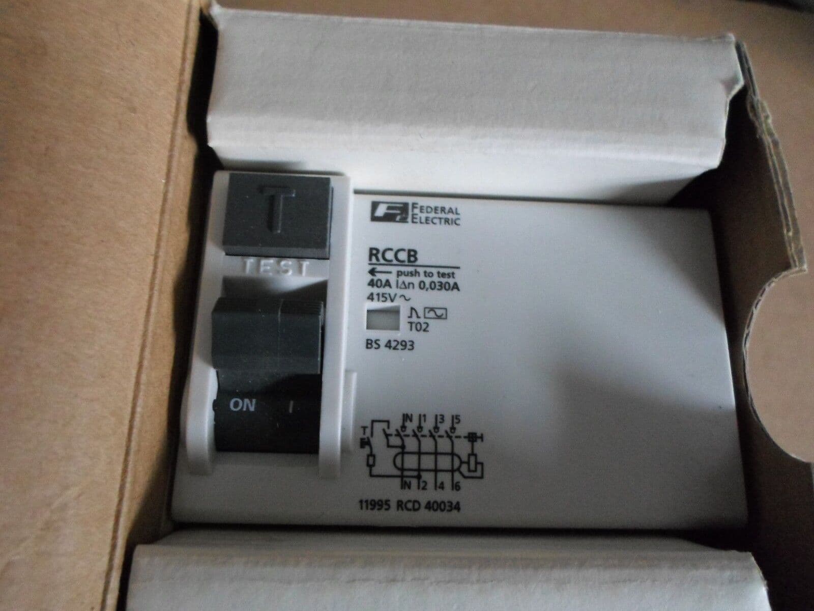 FEDERAL ELECTRIC STABLOK 40 AMP 30mA RCD 40034 4 POLE RCD CIRCUIT BREAKER