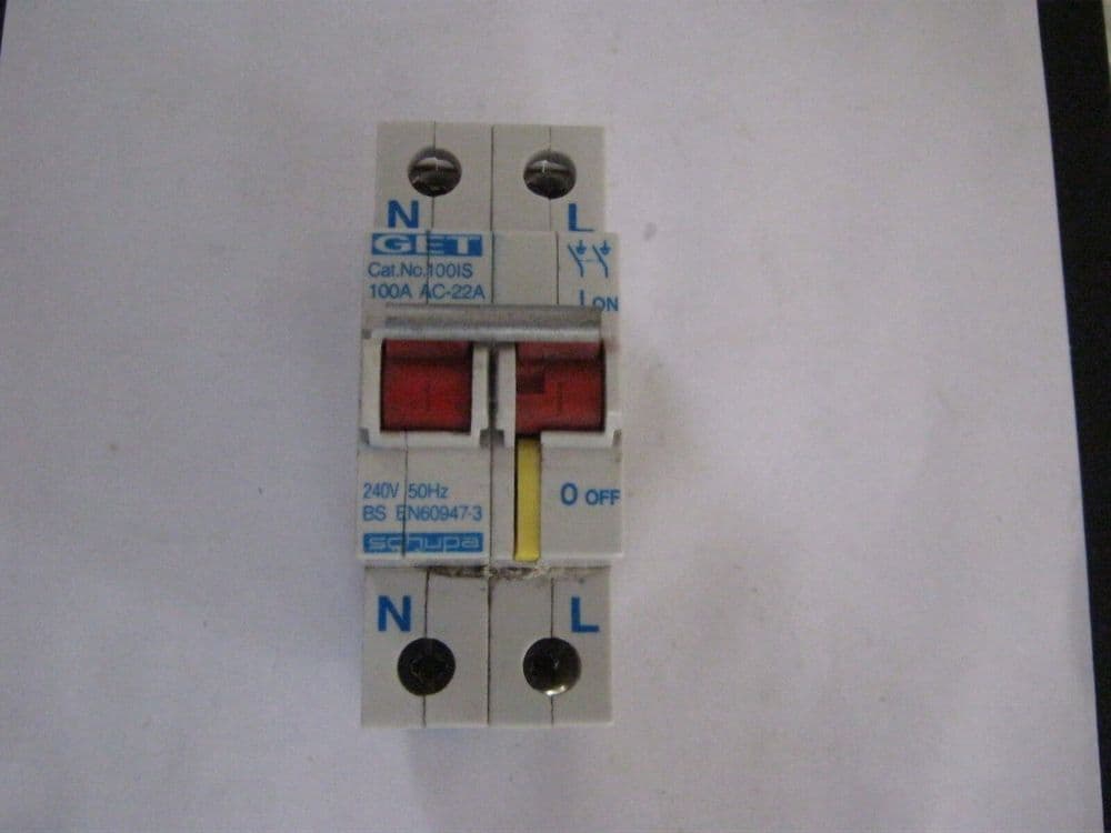 GET SCHUPA AC22A 1001S 100A MAIN SWITCH BS 60947-3