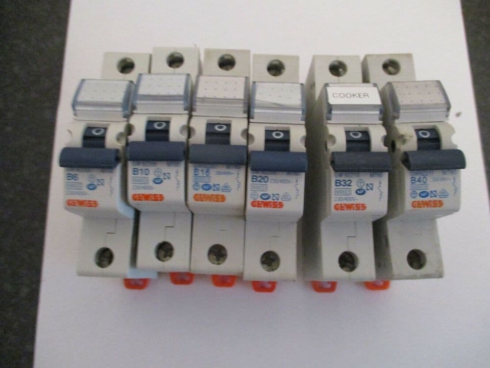 GEWISS MT60 GW RANGE B6 B10 B16 B20 B32 B40 B50 6KA SINGLE POLE MCB S