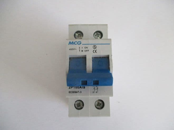 MCG 100 AMP 2P100AIS DOUBLE POLE MAIN SWITCH DISCONNECTOR