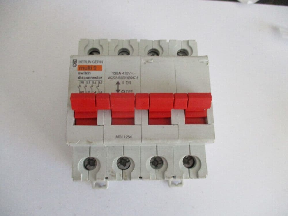 MERLIN GERIN MULTI 9 125 AMP MGI 1254 4 POLE MAIN SWITCH ISOLATOR