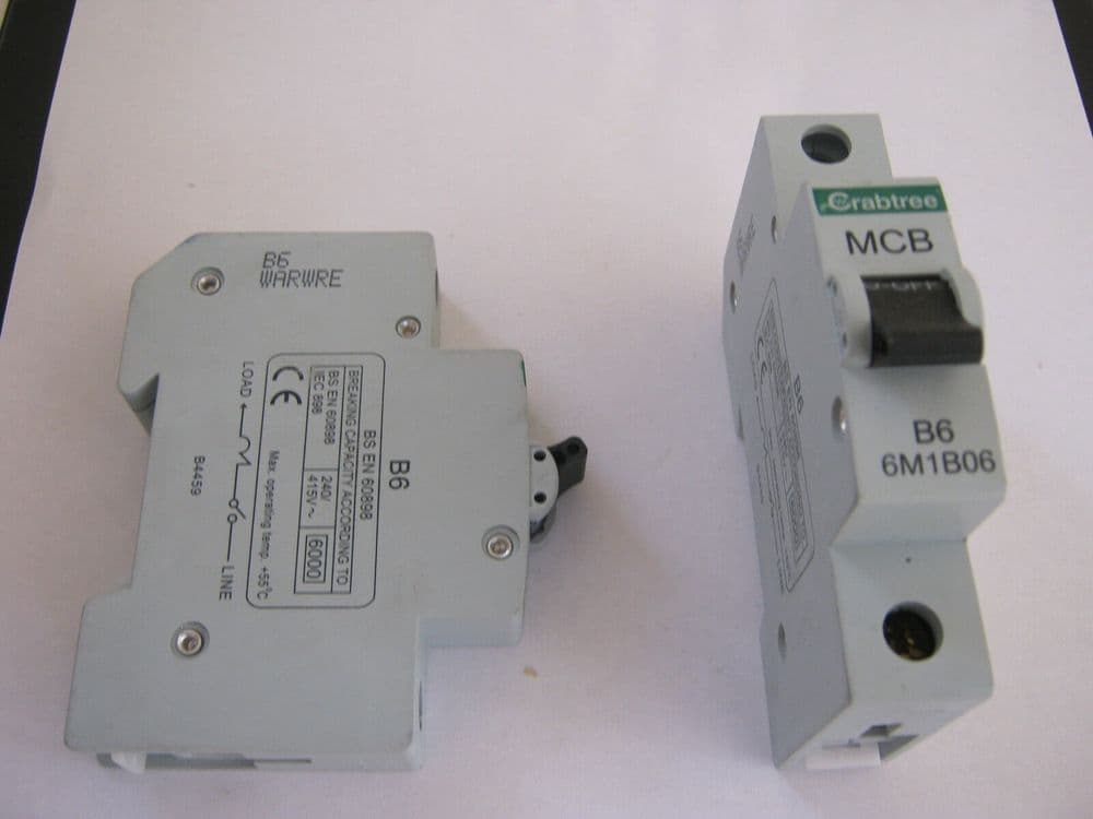 NEW CRABTREE LOADSTAR 6M1B06 6A TYPE B SINGLE POLE MCB CIRCUIT BREAKER