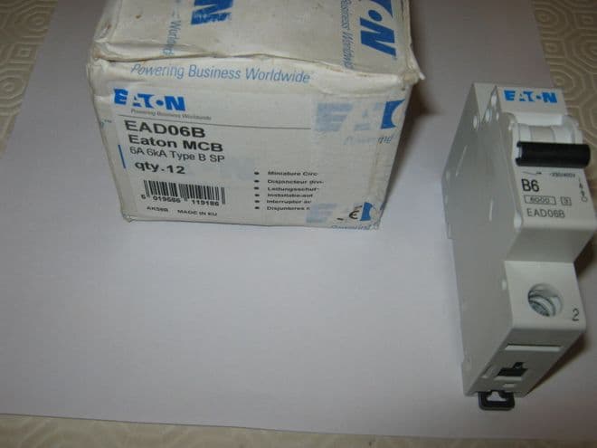 NEW MEM EATON EAD06B B6 6 AMP SINGLE POLE MCB CIRCUIT BREAKER