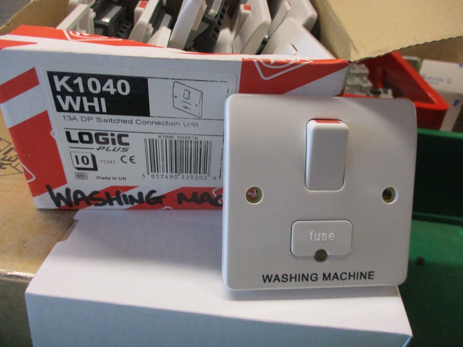 NEW MK LOGIC K1040 WHI 13A DP SWITCHED CONNECTION UNIT WASHING MACHINE