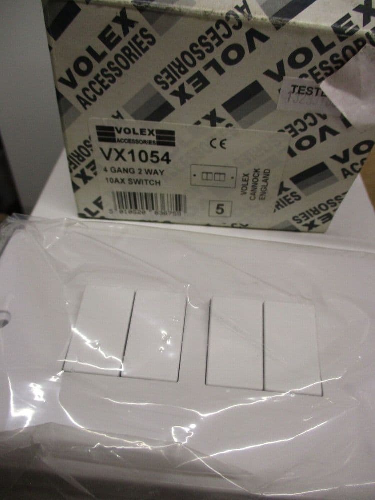 NEW VOLEX VX1054 4 GANG 2 WAY 10AX SWITCH