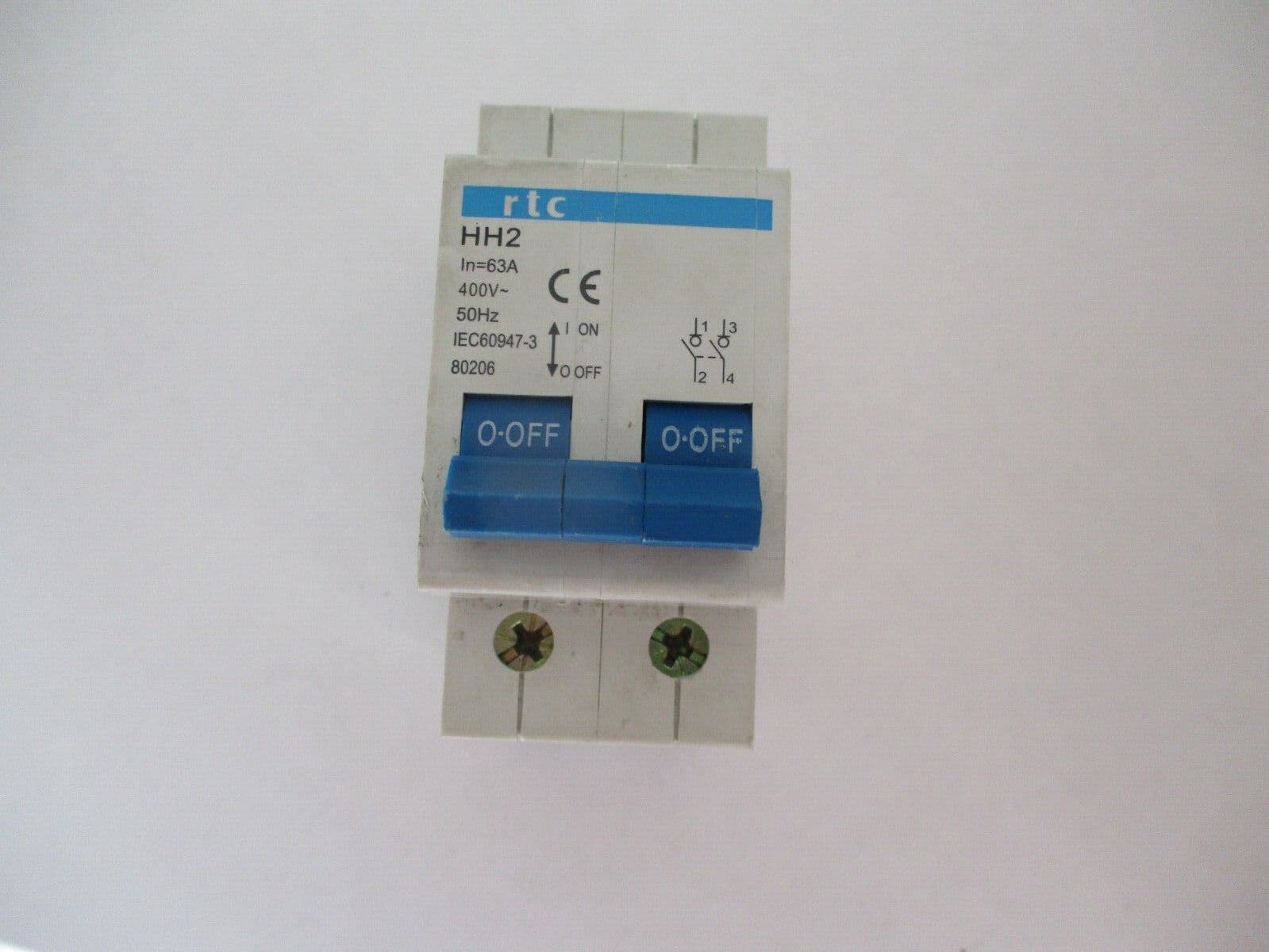 RTC HH2 63A 63 AMP DOUBLE POLE MCB CIRCUIT BREAKER