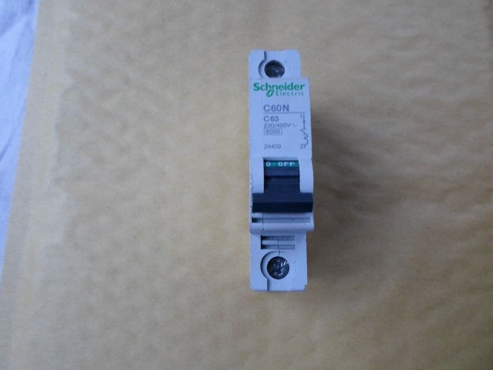 SCHNEIDER ELECTRIC C60N C63 63 AMP 6KA 24409 SINGLE POLE MCB CIRCUIT ...