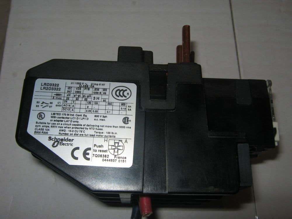 SCHNEIDER ELECTRIC/ TELEMECANIQUE LR2D33 / LRD33 THERMAL OVERLAOD RELAY