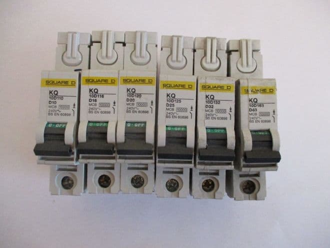 SQUARE D KQ D6 D10 D16 D20 D25 D32 D40 D50 SINGLE POLE 10KA MCB CIRCUIT ...