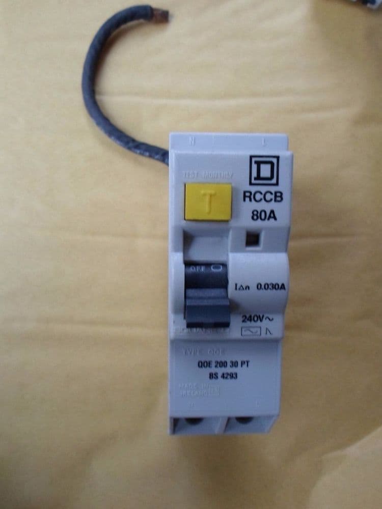 SQUARE D QOE 80 AMP 30mA QOE20030PT RCCB CIRCUIT BREAKER