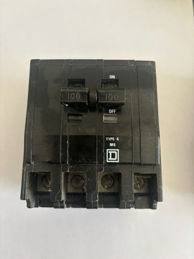 SQUARE D QOH-X 100 AMP M6 TYPE 4 4 POLE 3 PHASE MCB CIRCUIT BREAKER