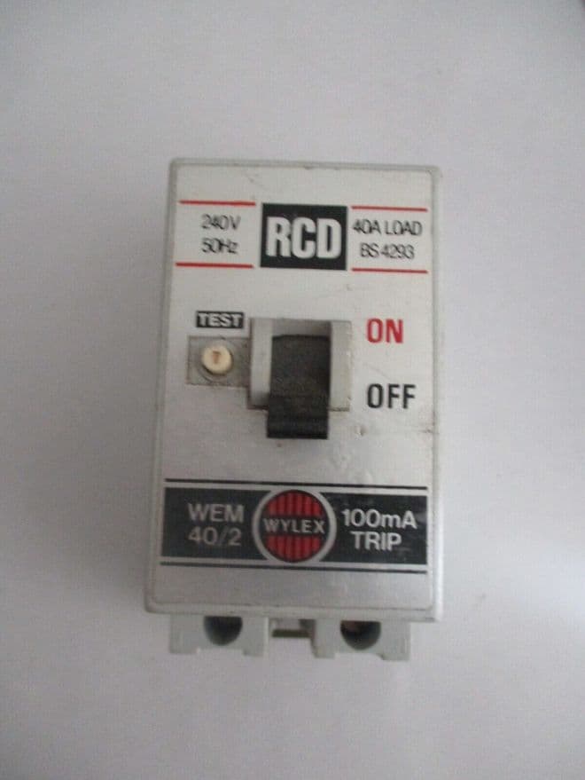 WYLEX 40 AMP 100mA WEM40/2 RCD CIRCUIT BREAKER