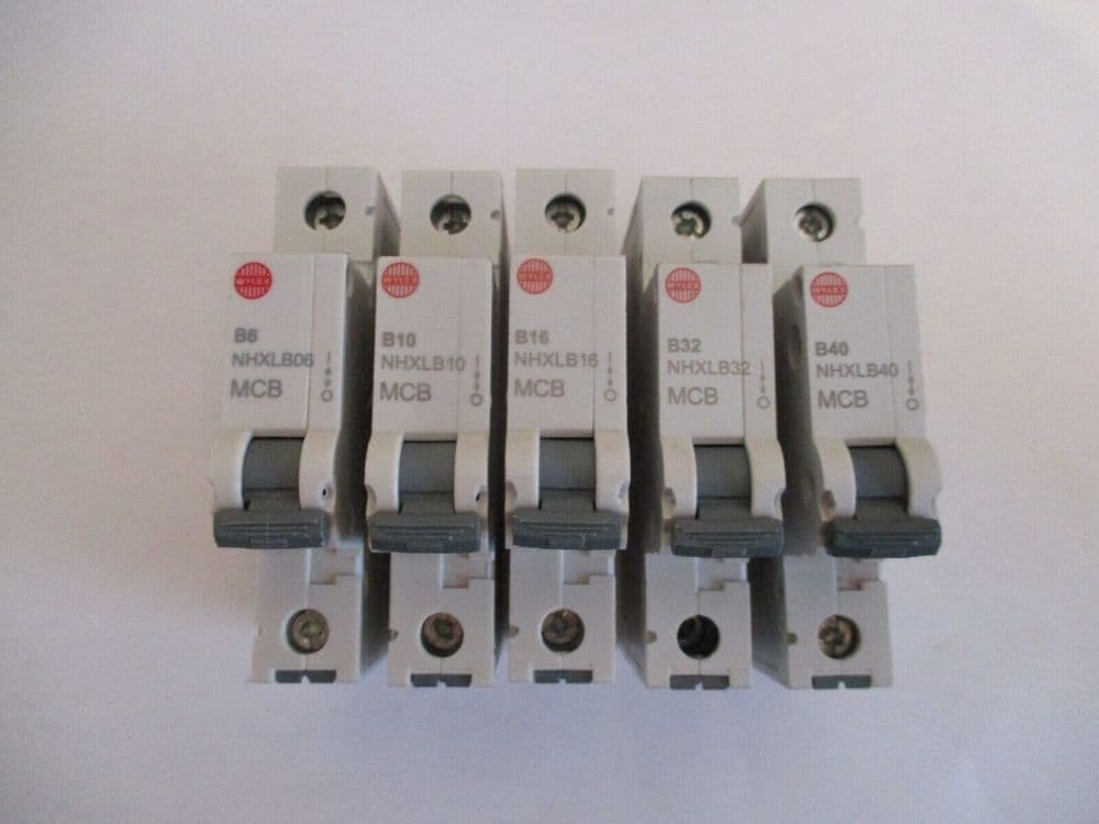 WYLEX NHXL B06 B10 B16 B20 B32 B40 B50 SINGLE POLE 6KA MCB CIRCUIT BREAKERS