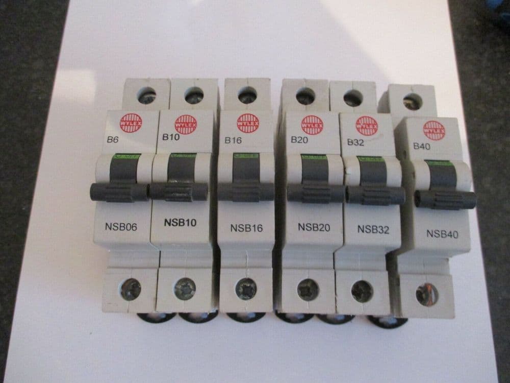 WYLEX NSB SERIES 2 NSB B6 B10 B16 B20 B32 B40 B50 6KA SINGLE POLE MCB S