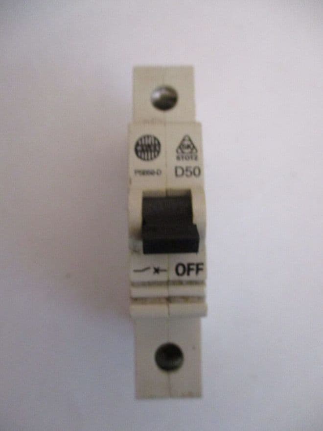 WYLEX STOTZ D50 50 AMP PSB50-D 6KA SINGLE POLE MCB CIRCUIT BREAKER