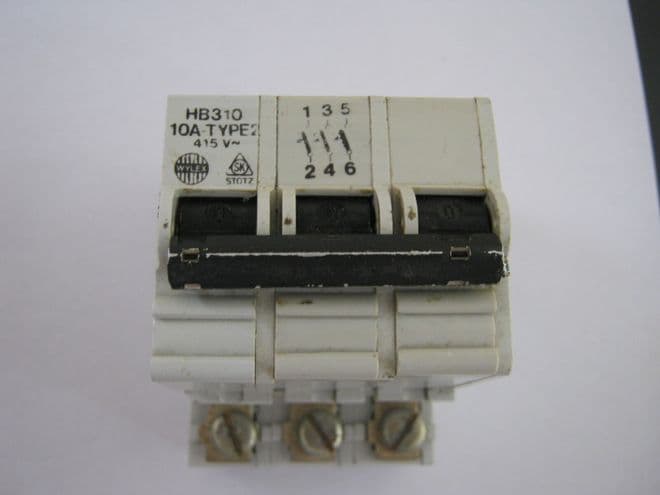 WYLEX STOTZ HB310 10 AMP TYPE 2 TRIPLE POLE MCB CIRCUIT BREAKER