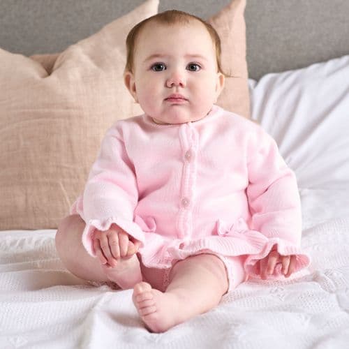 A4860W Girls Satin Bow Cardigan