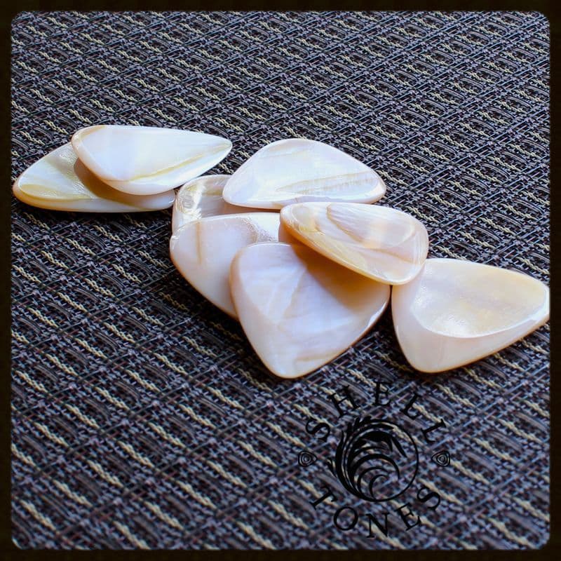 Shell Tones - Mussel Shell - 4 Guitar Picks | Timber Tones