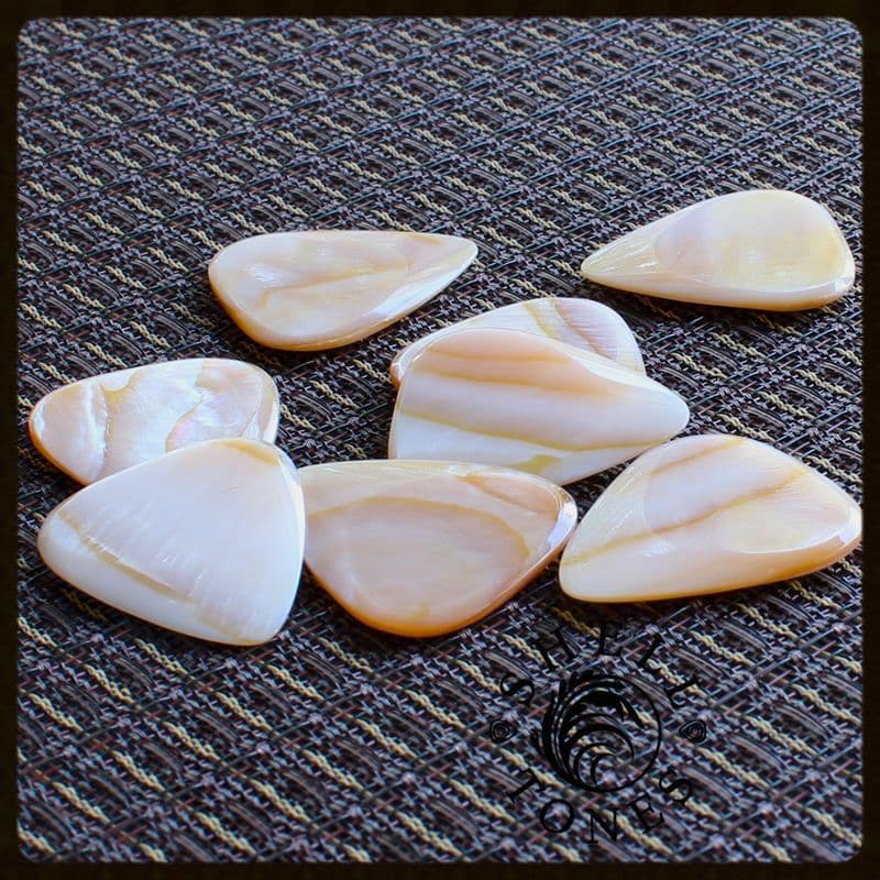 Shell Tones - Mussel Shell - 4 Guitar Picks | Timber Tones
