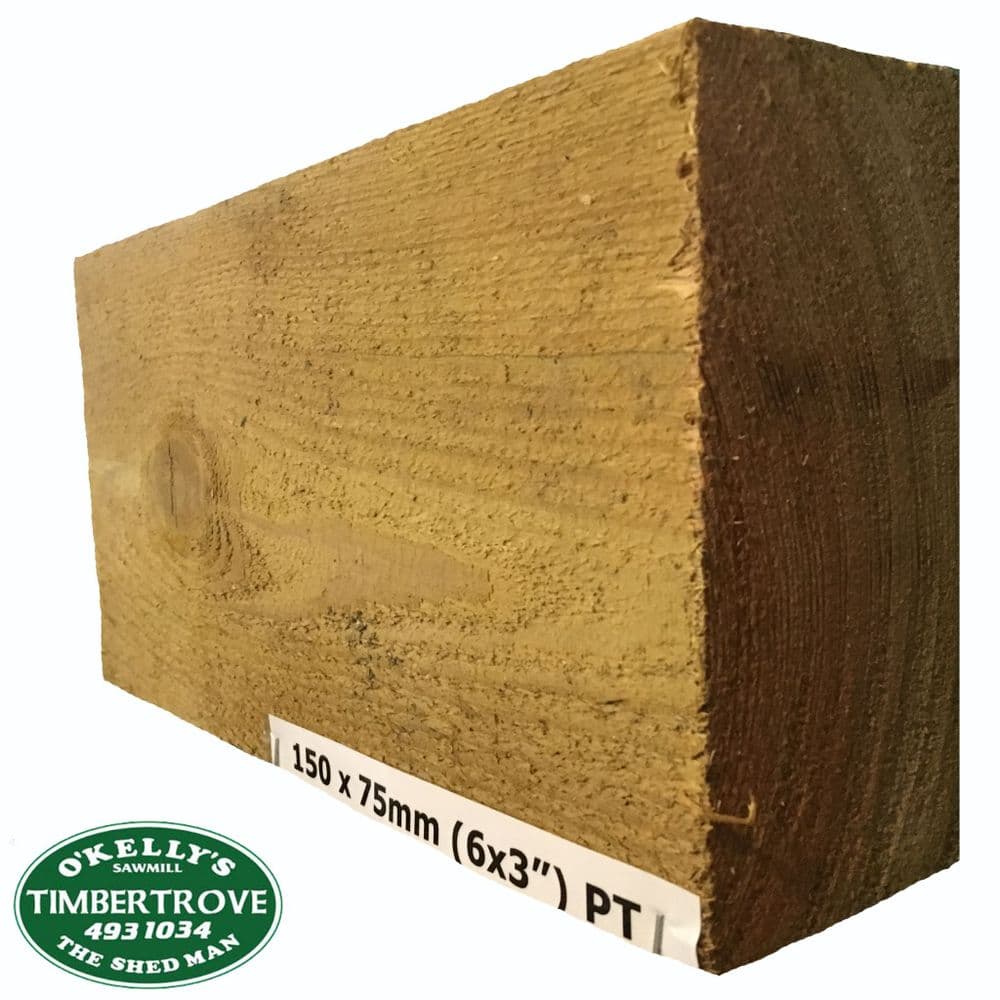 150 x 75mm Sawn Timber Treated - Lengths