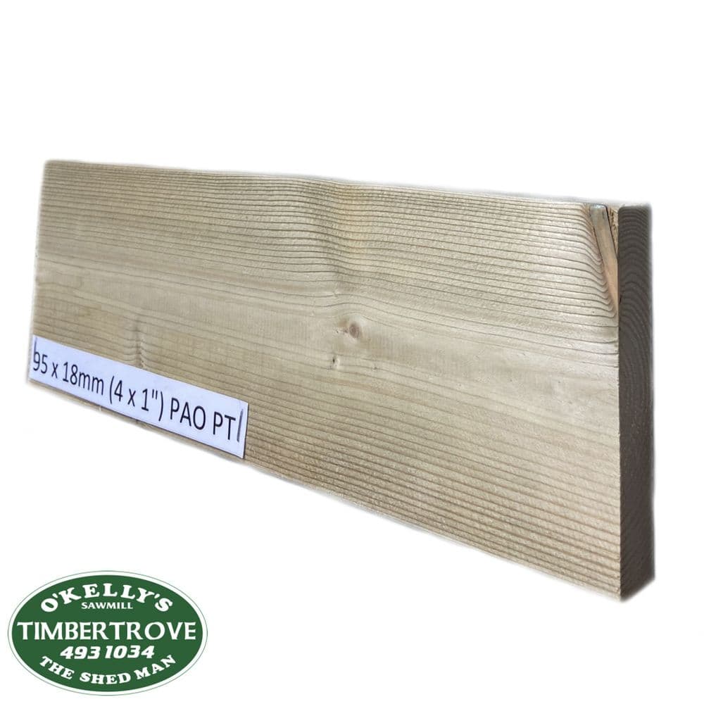 95 x 22mm (4 x 1) PAO PT | 4 x 1 Planed Timber | Smooth Timber Boards