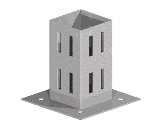Bolt Down Post Support | Galvanised Post Shoe | Fence Support