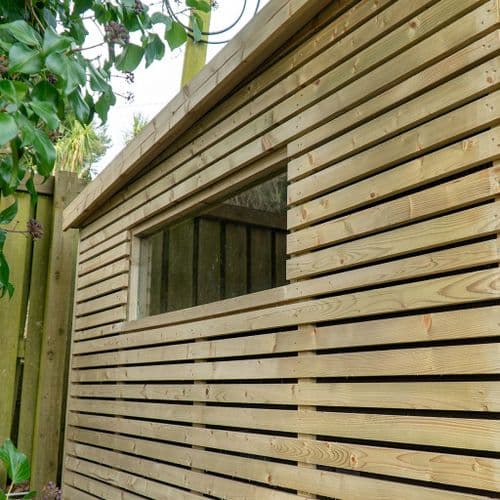 Contemporary Slatted Garden Shed | Modern Timber Shed