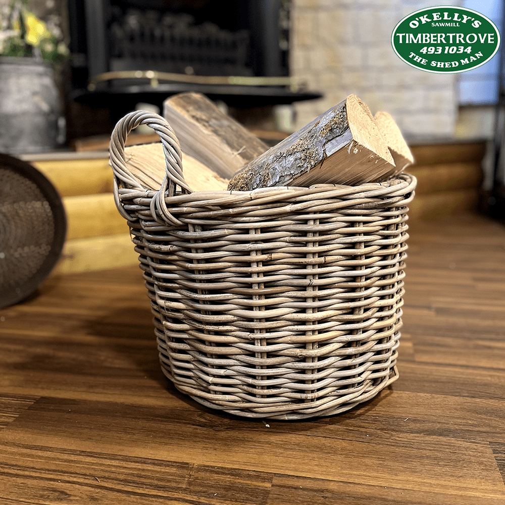Rattan Basket with Hessian Liner | Stoarge Basket