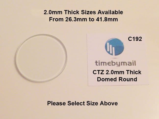 For CITIZEN Double Domed 2mm Thick Watch Glass Crystal 26 3mm - 41 8mm Part