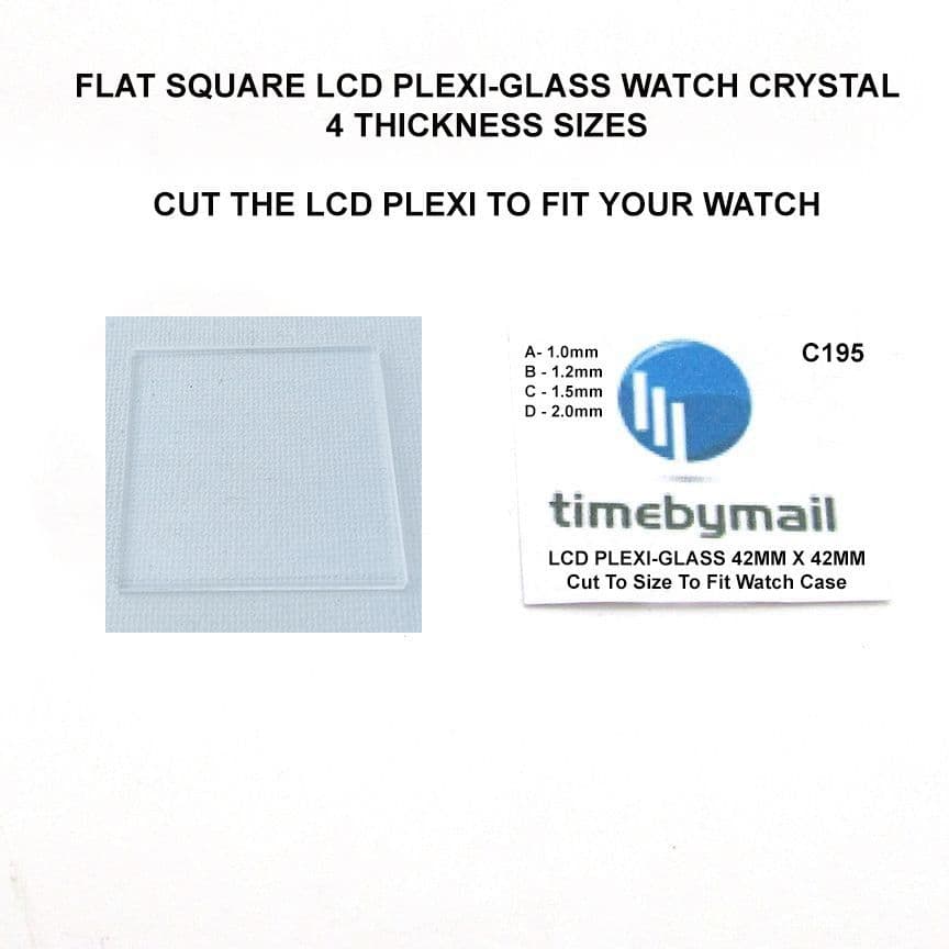 Plexi-Glass Cut-To-Size Flat LCD Plastic Sheet WATCH CRYSTAL 42mm X ...