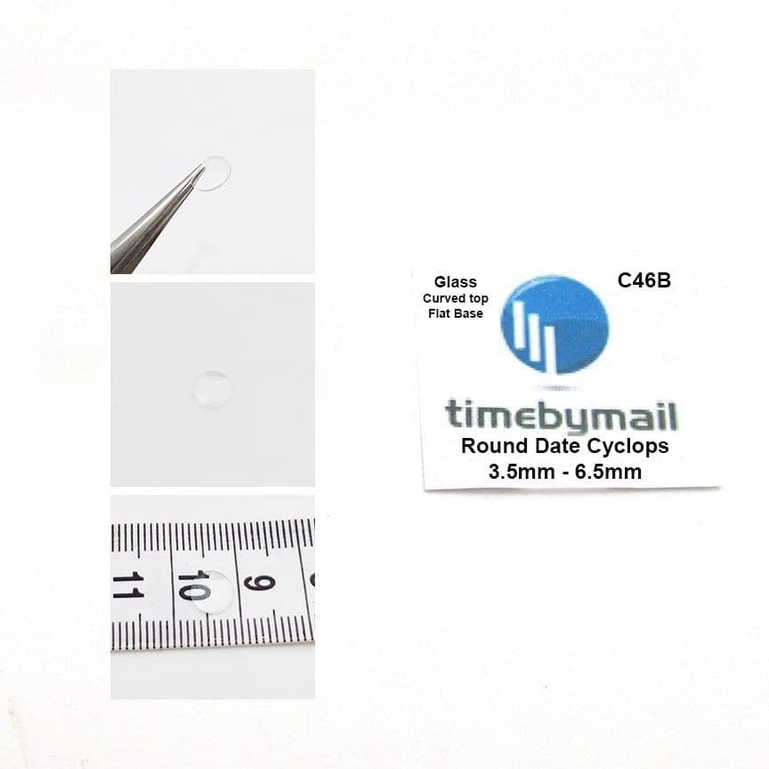 ROUND DATE CYCLOPS Magnifying Lens Bubble for Flat Watch Glass Crystal ...