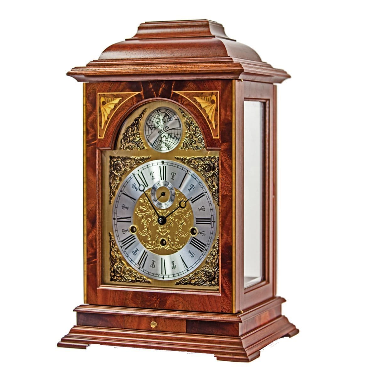 Billib Heirloom English Style Mahogany Mantel Clock