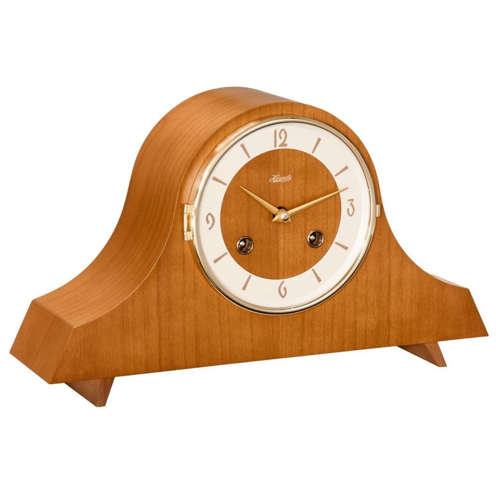 Hermle 21154-160130 Small Retro Design Mechanical Cherrywood Table Clock