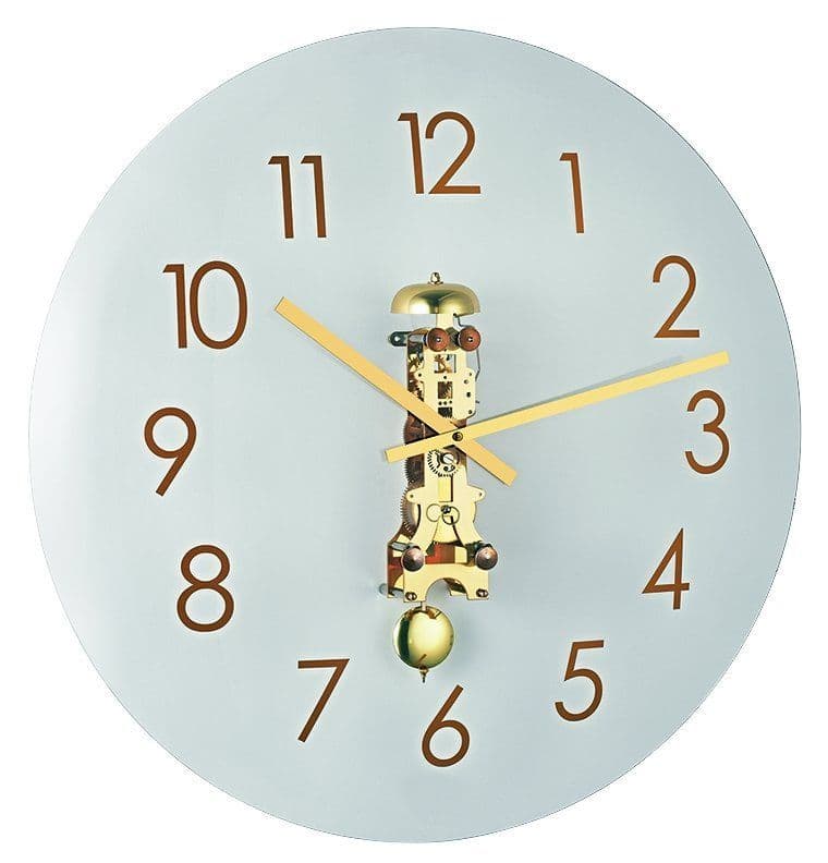 Hermle 30907-000791 Contemporary Curved Glass Mechanical Skeleton Wall ...