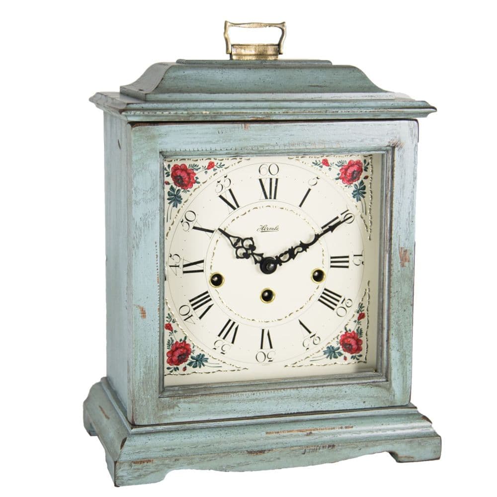 Hermle Austen 22915-V70340 Vintage Style Blue Mechanical Table Clock