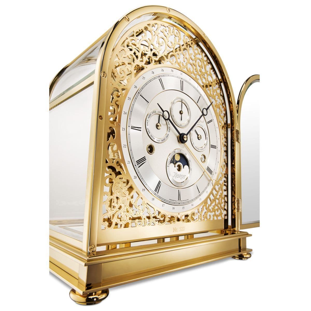 Kieninger 1709-06-01 Kupola Triple Chime Brass Mantel Clock