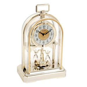 Rhythm Gold Arched Mantel Clock with Rotating Pendulum 4SG744WR18