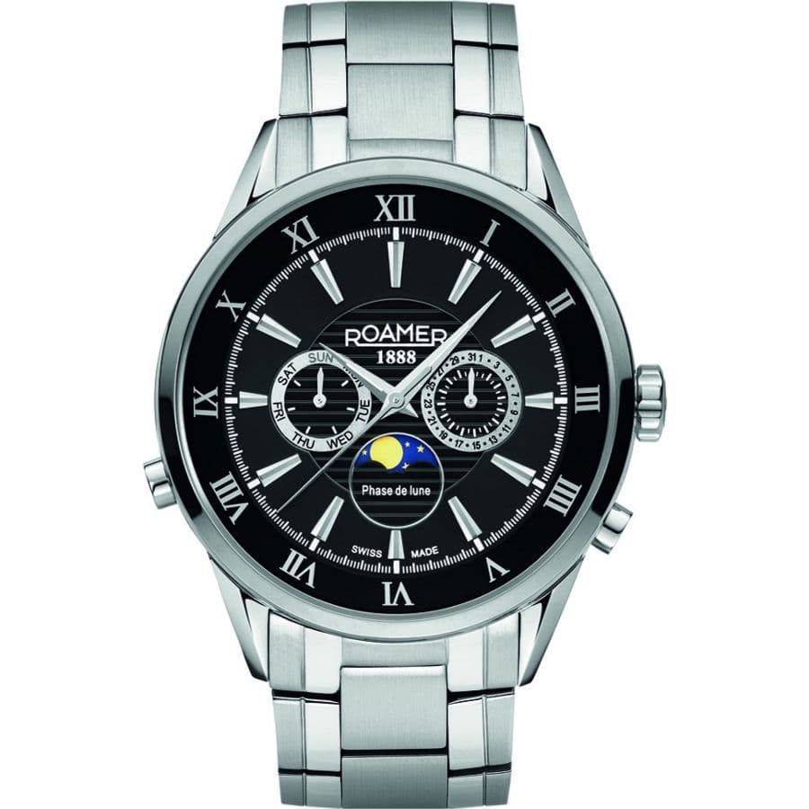 Roamer Superior Stainless Steel Moonphase Gents Chronograph Watch