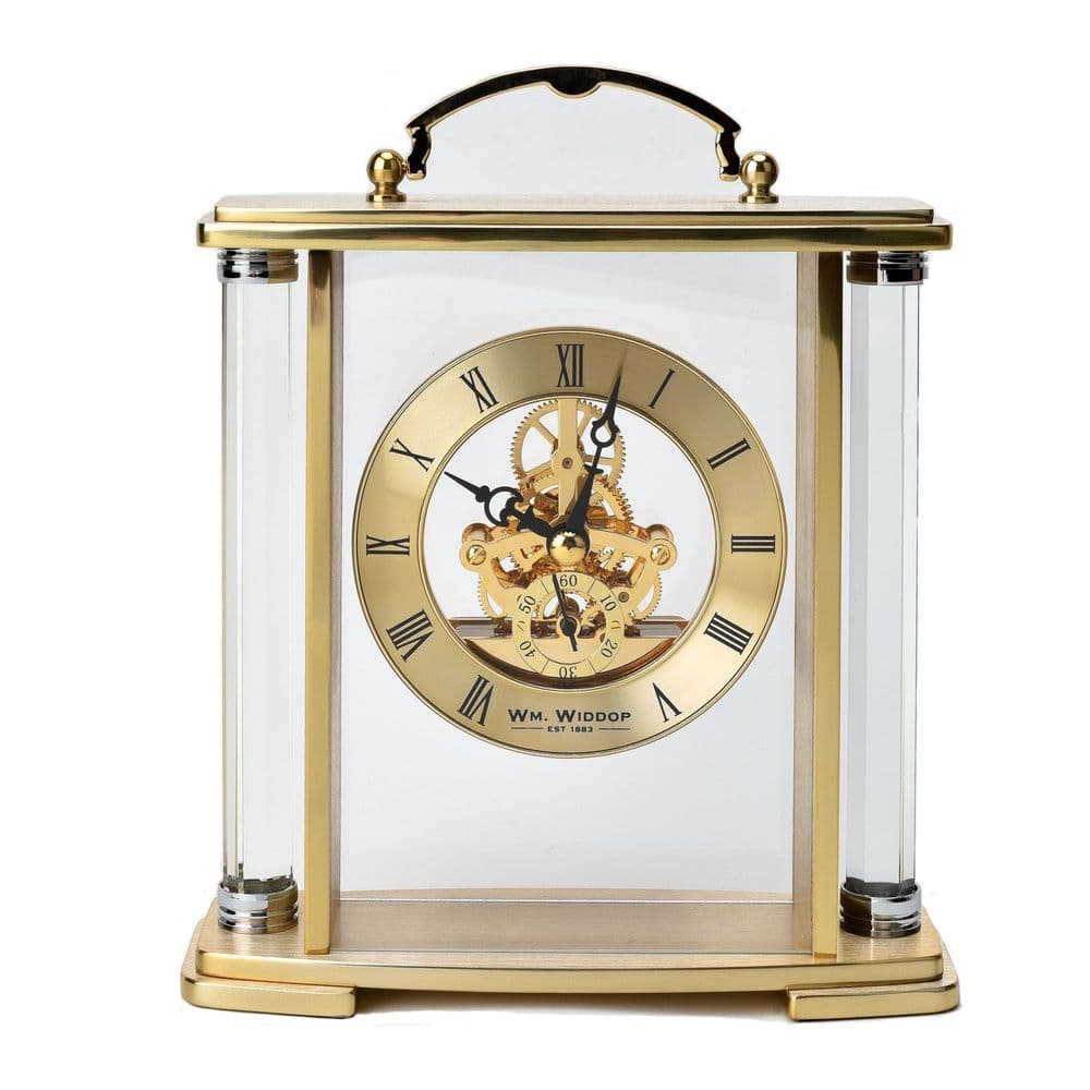 Widdop Quartz Glass and Gold Carriage Clock W2918
