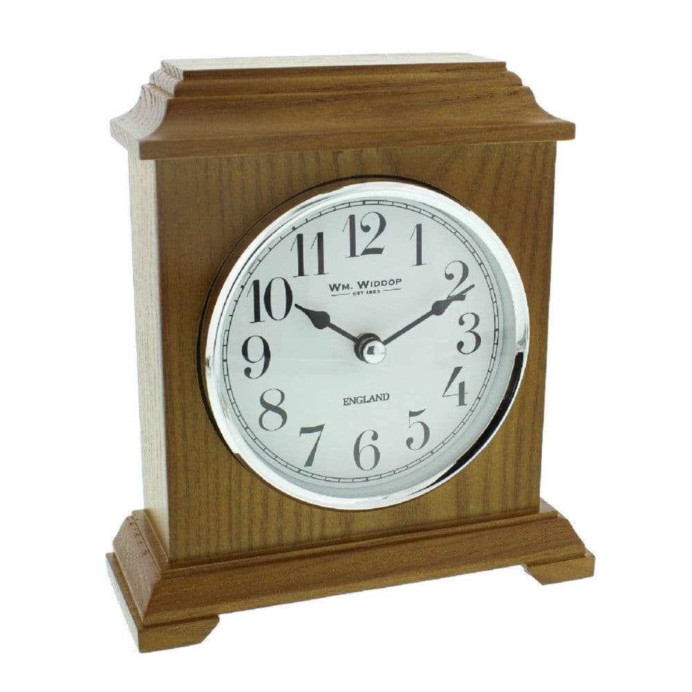 Widdop Quartz Oak Wooden Carriage Mantel Clock W2968OAK