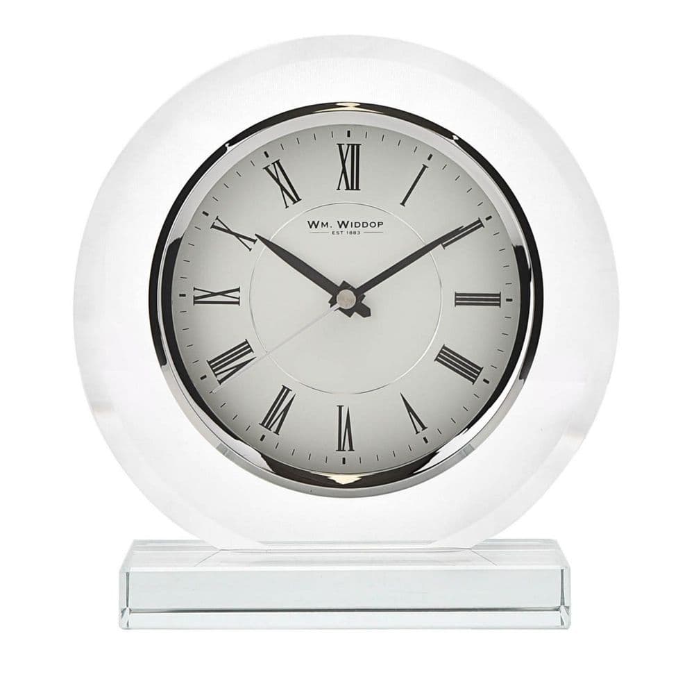 Widdop Quartz Round Glass Table Clock W2670