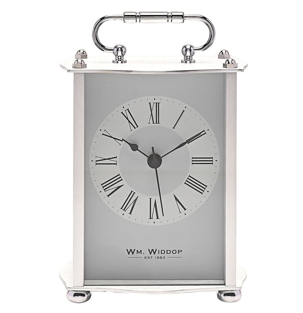 Widdop Quartz Silver Carriage Clock W2936S