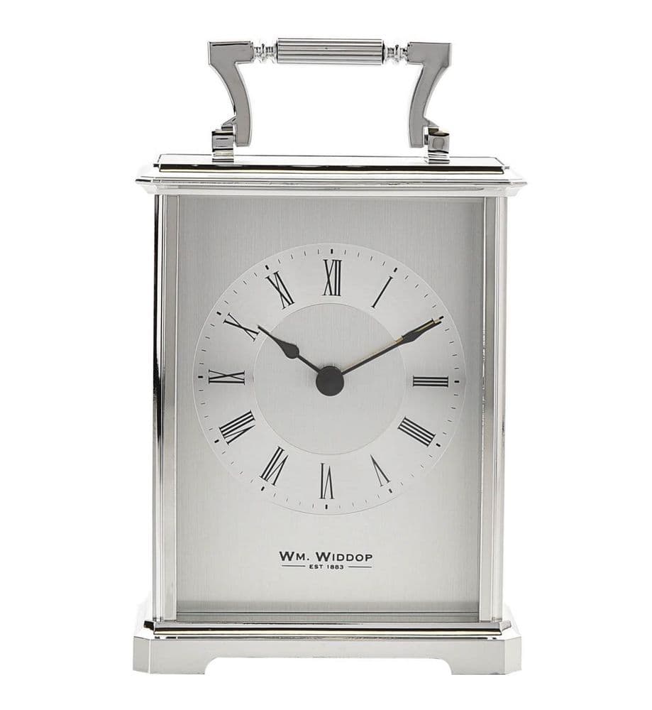 Widdop Silver Quartz Carriage Clock W2407
