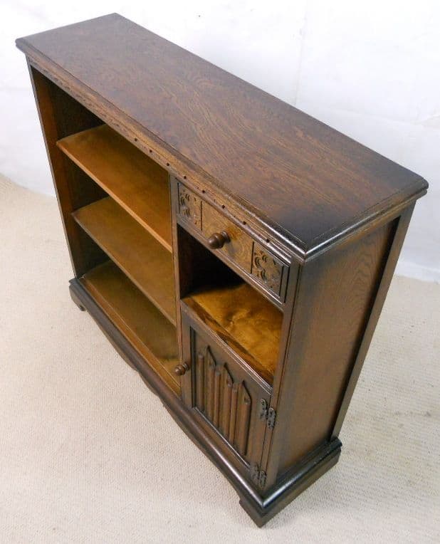 Antique Style Oak Bookcase Cabinet by Old Charm - SOLD