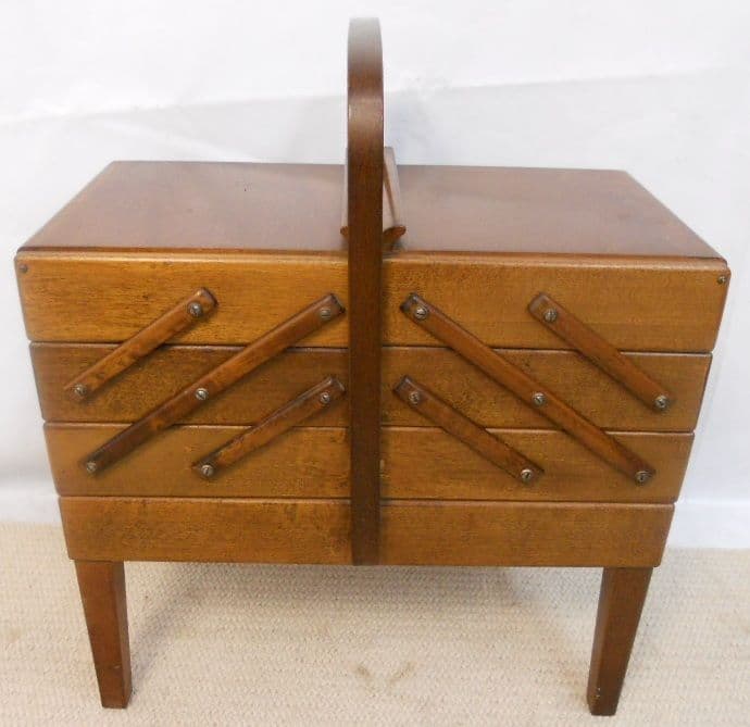 Beech Folding Sewing Box or Jewellery Box - SOLD