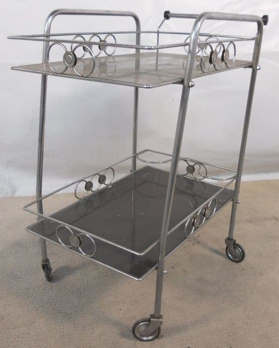 Chrome & Glass 1970 s Two Tier Tea Trolley - SOLD
